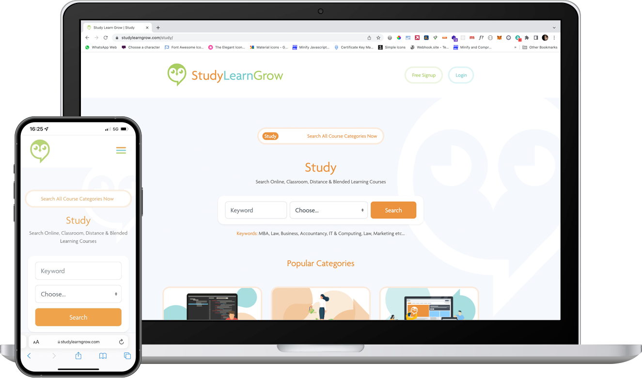 StudyLearnGrow's Website Re-brand