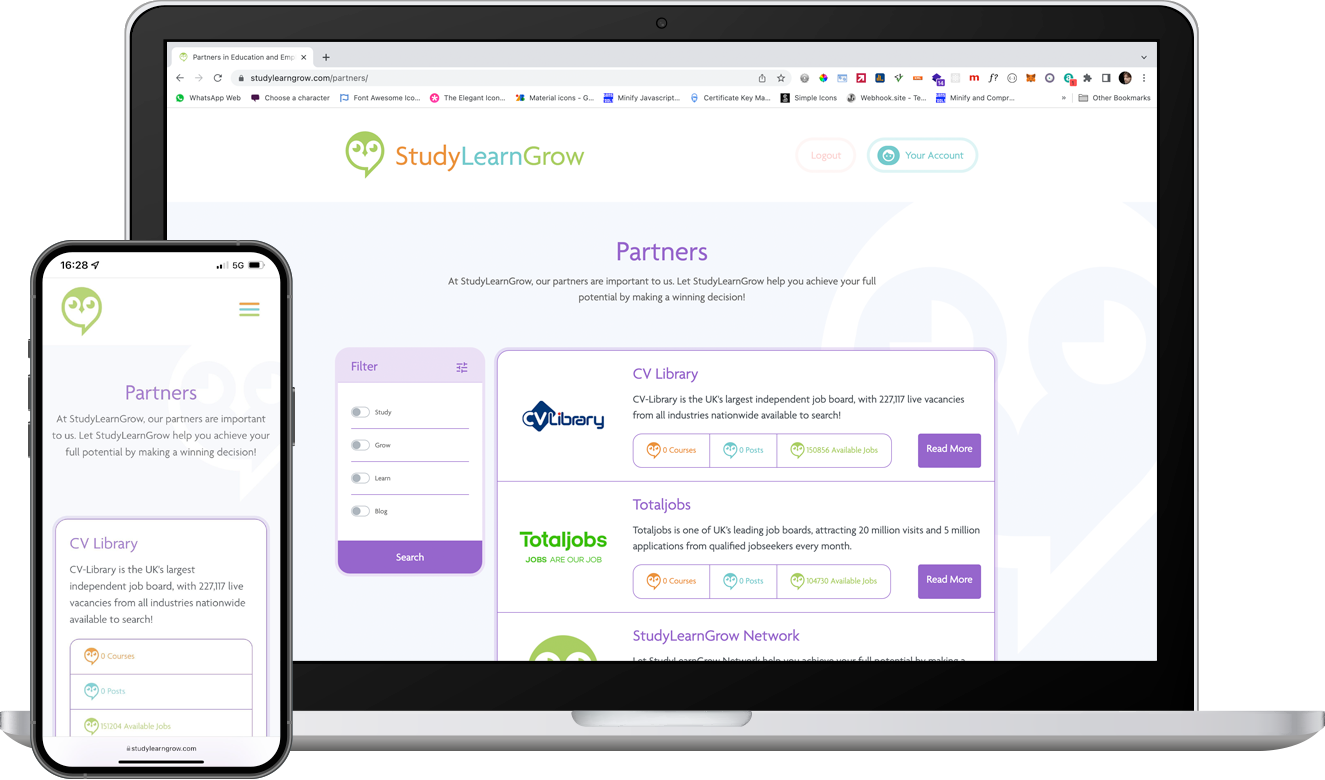 StudyLearnGrow's Website Re-brand