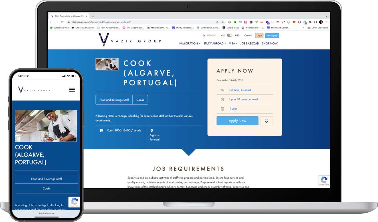 Vazir Group Website Re-brand